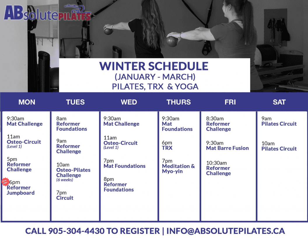 Class Schedule & Registration - ABsolute Pilates